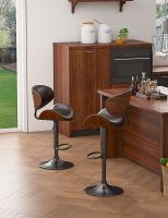 China Outdoor PU Leather Upholstered Bar Chair with Back and Footrest Adjustable Height for sale