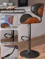 China Outdoor PU Leather Upholstered Bar Chair with Back and Footrest Adjustable Height for sale
