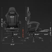 China Maximum Weight of 300 Pounds High Back Gaming Chair with Footrest and Recliner Function for sale