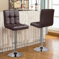 China Height Adjustable Modern Barstools with Swivel PU Leather Chair 19.5