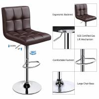 China Height Adjustable Modern Barstools with Swivel PU Leather Chair 19.5