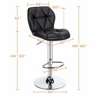 China Bar Chair with Backrest Height Adjustable Swivel Tall Bar Stools Modern PU Leather for sale