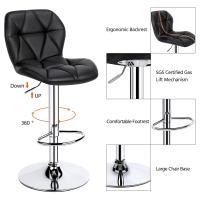 China Bar Chair with Backrest Height Adjustable Swivel Tall Bar Stools Modern PU Leather for sale