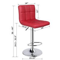 China Modern Design PU Leather Adjustable Swivel Bar Stool with Back 14.5