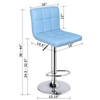 China ALINUNU Modern PU Leather Adjustable Swivel Bar Stool with Back in Customized Color for sale