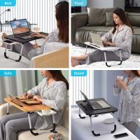 China Portable Foldable Laptop Bed Table Desk Tray with Cup Holder 15.7