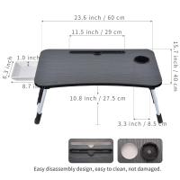 China Portable Foldable Laptop Bed Table Desk Tray with Cup Holder 15.7