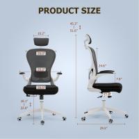 China Ergonomic Home Office Desk Chair Customizable Modern Swivel Chair with Flip-up Arms for sale