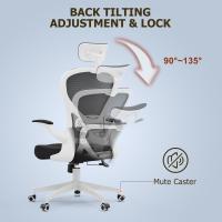 China Ergonomic Home Office Desk Chair Customizable Modern Swivel Chair with Flip-up Arms for sale