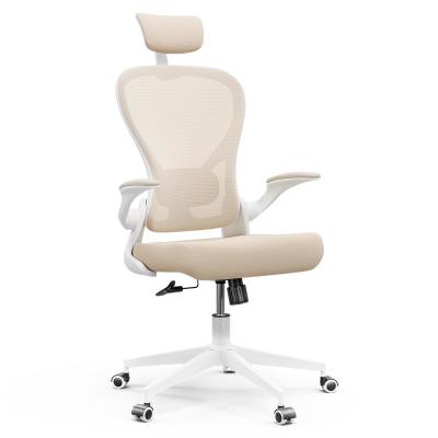China Ergonomic Home Office Desk Chair Customizable Modern Swivel Chair with Flip-up Arms for sale