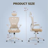 China Ergonomic Home Office Desk Chair Customizable Modern Swivel Chair with Flip-up Arms for sale