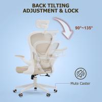 China Ergonomic Home Office Desk Chair Customizable Modern Swivel Chair with Flip-up Arms for sale
