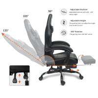 China Height Adjustable Gaming Chair with Lumbar Support and Footrest Customized Color for sale