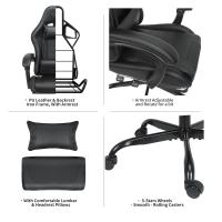 China Height Adjustable Gaming Chair with Lumbar Support and Footrest Customized Color for sale