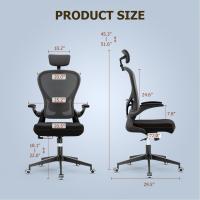 China Swivel Function and Flip-up Arms Ergonomic Home Office Desk Chair with Height Adjust for sale