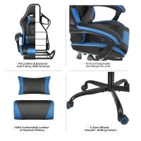 China Customized Color Height Adjustable Video Gaming Chair with Lumbar Support and Footrest for sale