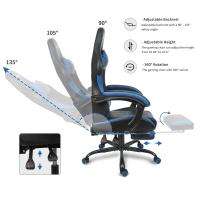 China Customized Color Height Adjustable Video Gaming Chair with Lumbar Support and Footrest for sale