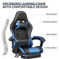 China Customized Color Height Adjustable Video Gaming Chair with Lumbar Support and Footrest for sale