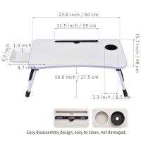 China Wooden Laptop Bed Table Desk Tray with Cup Holder Large Portable Foldable Lap Desk for sale