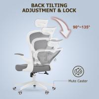 China Modern Swivel Chair with Flip-up Arms Metal Type metal Ergonomic Home Office Desk Chair for sale