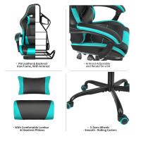 China Stylish Modern Design Metal Gaming Chair with Height Adjustment Lumbar Support and Footrest for sale