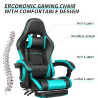 China Stylish Modern Design Metal Gaming Chair with Height Adjustment Lumbar Support and Footrest for sale