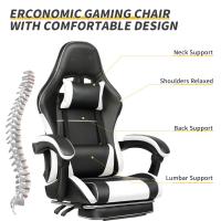 China Ergonomic Design Adjustable Height Gaming Chair with Lumbar Support and Footrest for sale