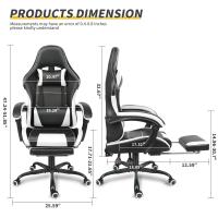 China Ergonomic Design Adjustable Height Gaming Chair with Lumbar Support and Footrest for sale
