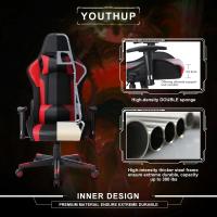 China ALINUNU Customizable Leather RGB Gaming Chair with LED Light Bar and Fabric Material for sale