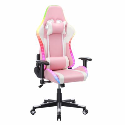 China Adjustable Computer Office Gaming Chair with Massage Feature and LED Light Bar ALINUNU for sale