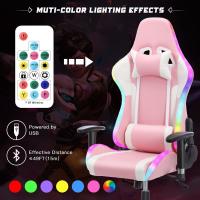 China Adjustable Computer Office Gaming Chair with Massage Feature and LED Light Bar ALINUNU for sale