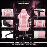 China Adjustable Computer Office Gaming Chair with Massage Feature and LED Light Bar ALINUNU for sale