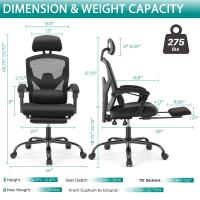 China Back Mesh Rolling Swivel Reclining Chairs for Office 360 Swivel/ Height Adjust 34.4 Pounds for sale