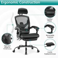 China Back Mesh Rolling Swivel Reclining Chairs for Office 360 Swivel/ Height Adjust 34.4 Pounds for sale