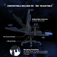 China Customized Color Leather RGB Gaming Swivel Chair with LED Light Bar and Massage Feature for sale