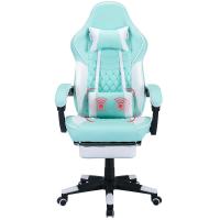 China Ergonomic Swivel Gaming Chair Leather Seat with Massage Function and Foldable Design for sale