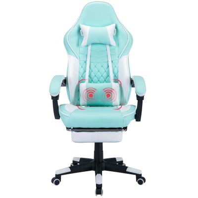 China Ergonomic Swivel Gaming Chair Leather Seat with Massage Function and Foldable Design for sale