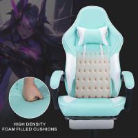 China Ergonomic Swivel Gaming Chair Leather Seat with Massage Function and Foldable Design for sale
