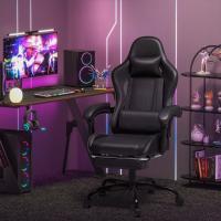 China Customized Color Ergonomic High Back Computer Massage Gaming Chair with Footrest for sale