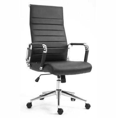 China Modern Style Brown Leather Mesh Office Chair with Lumbar Support and Mail Packing for sale