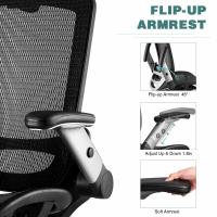 China Ergonomic High Back Desk Chair with Adjustable Headrest and Flip Arm Style Lift Chair for sale