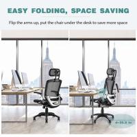 China Ergonomic High Back Desk Chair with Adjustable Headrest and Flip Arm Style Lift Chair for sale