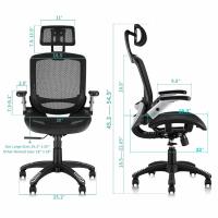China Ergonomic High Back Desk Chair with Adjustable Headrest and Flip Arm Style Lift Chair for sale