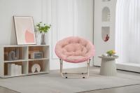 China General Home Furniture Round Thickened Folding Recliner Moon Chair with Faux Fur for sale