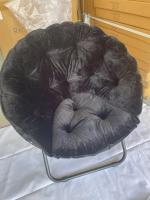 China General Home Furniture Round Thickened Folding Recliner Moon Chair with Faux Fur for sale