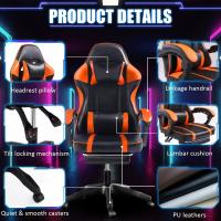 China Customized Color Ergonomic Gaming Chair with Footrest and Adjustable Height ALINUNU for sale