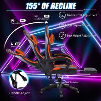 China Customized Color Ergonomic Gaming Chair with Footrest and Adjustable Height ALINUNU for sale