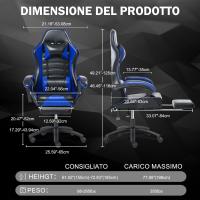 China Ergonomic Gaming Chair with Adjustable Height and Footrest in Customized Color for sale