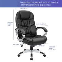 China High Back Executive Office Chair with Lumbar Support and Adjustable Height PU Leather for sale