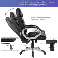 China High Back Executive Office Chair with Lumbar Support and Adjustable Height PU Leather for sale